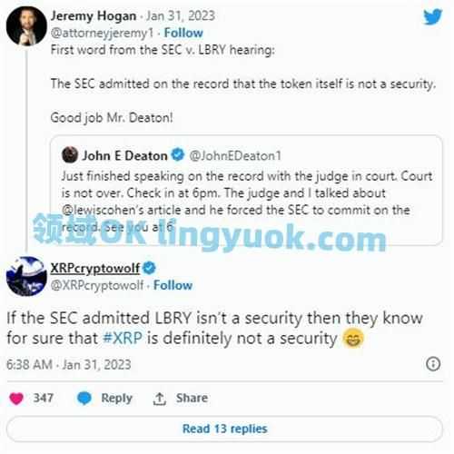 SEC就LBRY案中的安全索赔达成和解;社区称这是加密货币的巨大胜利 | 领域OK