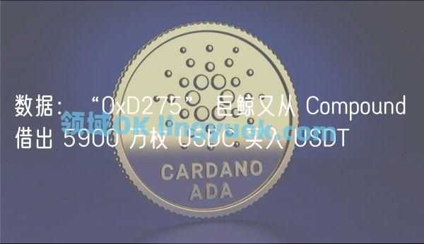 数据：“0xD275” 巨鲸又从 Compound 借出 5900 万枚 USDC 买入 USDT | 领域OK